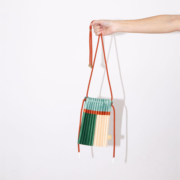 Women's green pleated mini bag - Made in Italy | Multitudes – habbot