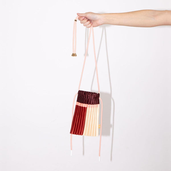 Women's red pleated mini bag - Made in Italy | Multitudes – habbot