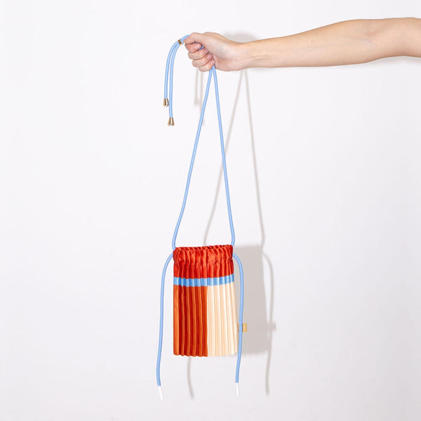 Women's brown pleated mini bag - Made in Italy | Multitudes – habbot