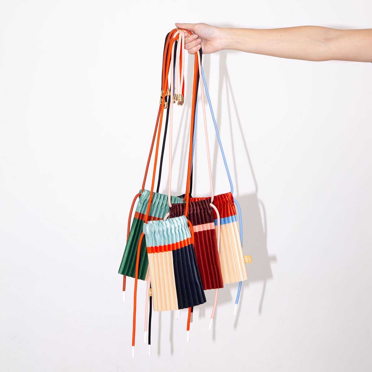 Women's green pleated mini bag - Made in Italy | Multitudes – habbot