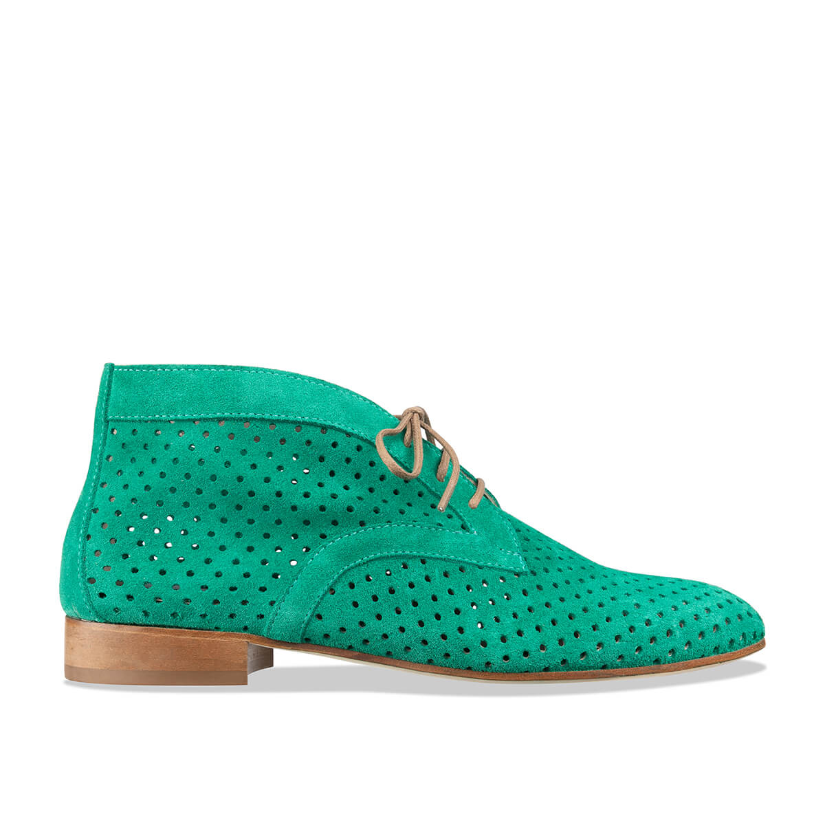 women's green flat boot - Italian leather - 'corind' | habbot