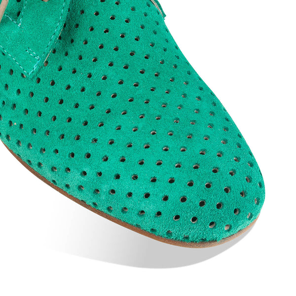 women's green flat boot - Italian leather - 'corind' | habbot