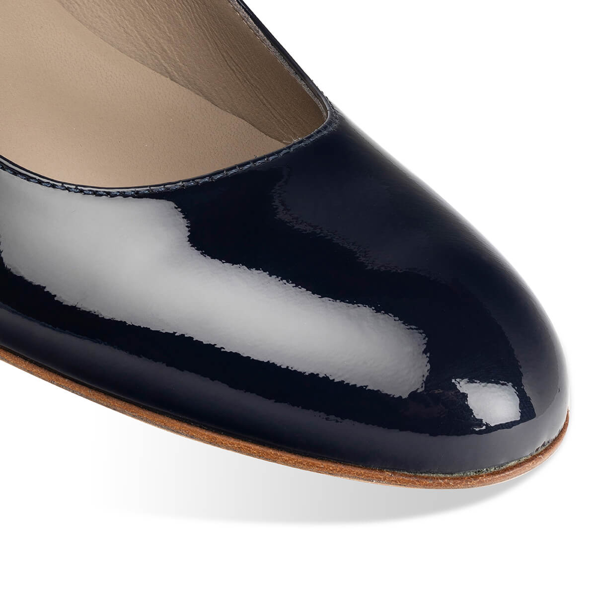 Habbot 'elba' Women's navy leather block Heels – Italian Shoes | habbot