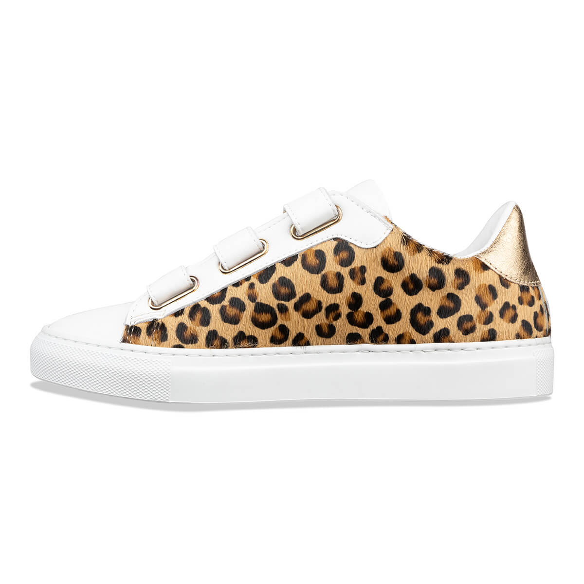 'enna' women's leopard print sneakers - Italian made leather trainers ...