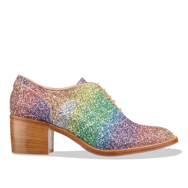 Women's Multi Colour Heel Brogues - Italian Made - 'Froth' | Habbot ...