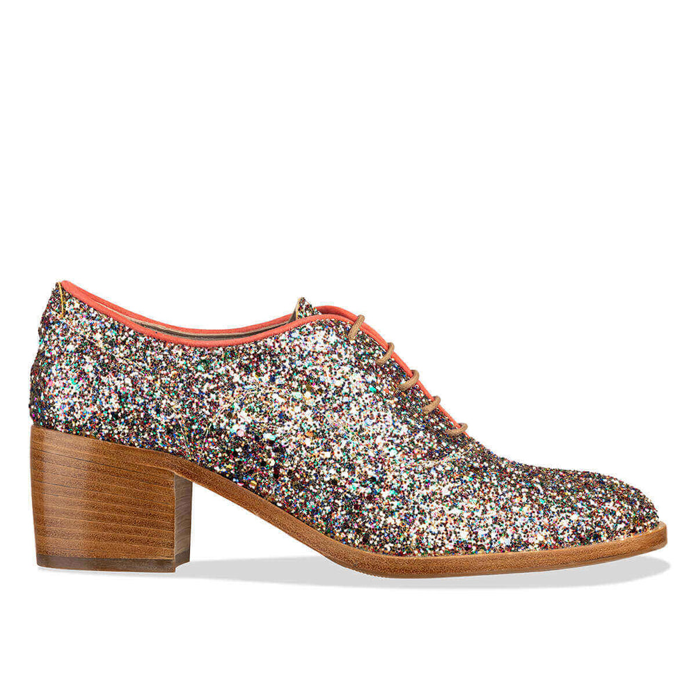 Women's Multi Colour Heel Brogues - Italian Made - 'Froth' | Habbot ...