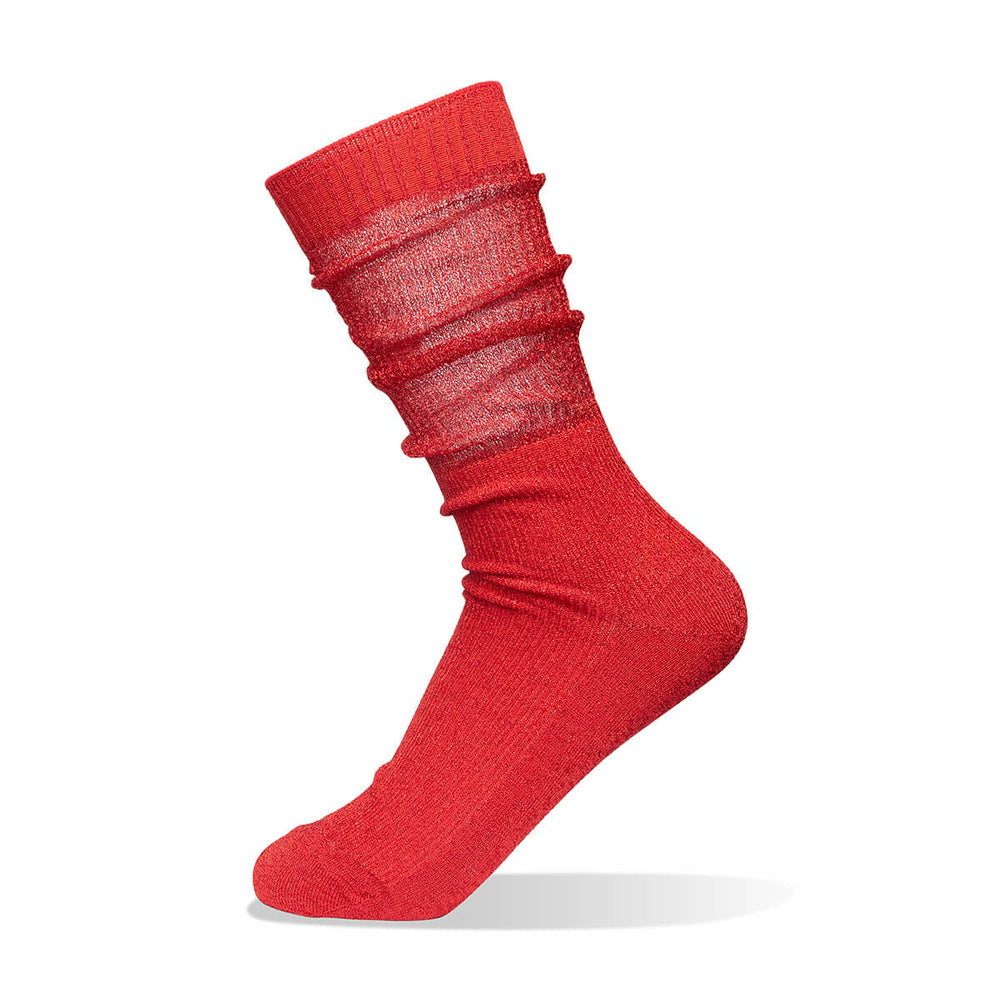 Women's red socks - cotton blend - 'glitter dance' | Habbot – habbot