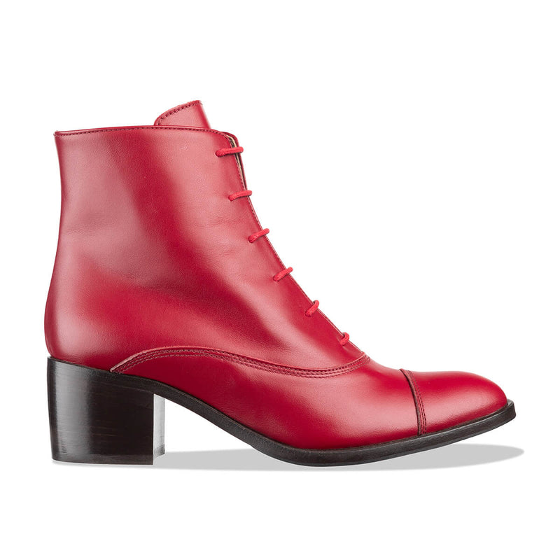 Women's Red Boot - Italian Leather - 'Grind' | Habbot – habbot