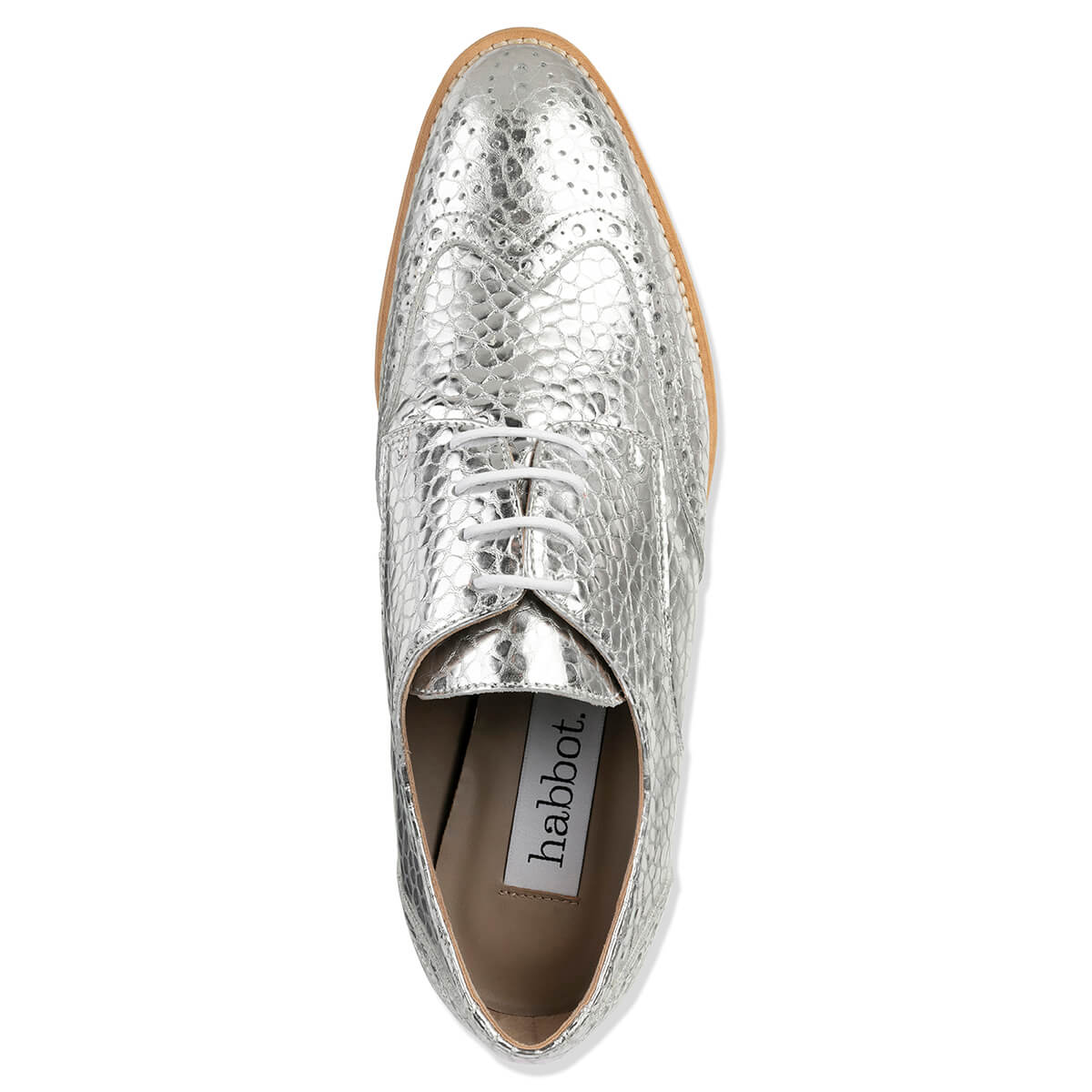 'Ormond' ladies silver metallic lace-up brogues – Italian leather Shoes ...
