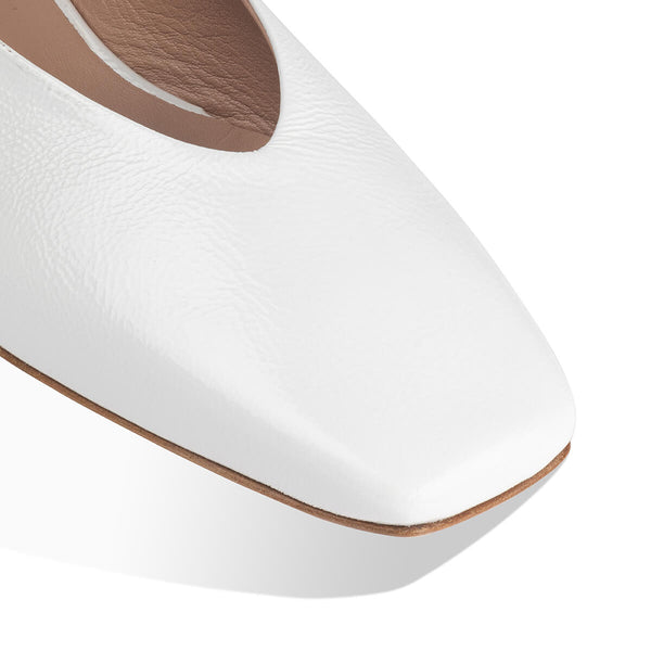 women's white ballet flat - Italian leather - 'ortona' | habbot