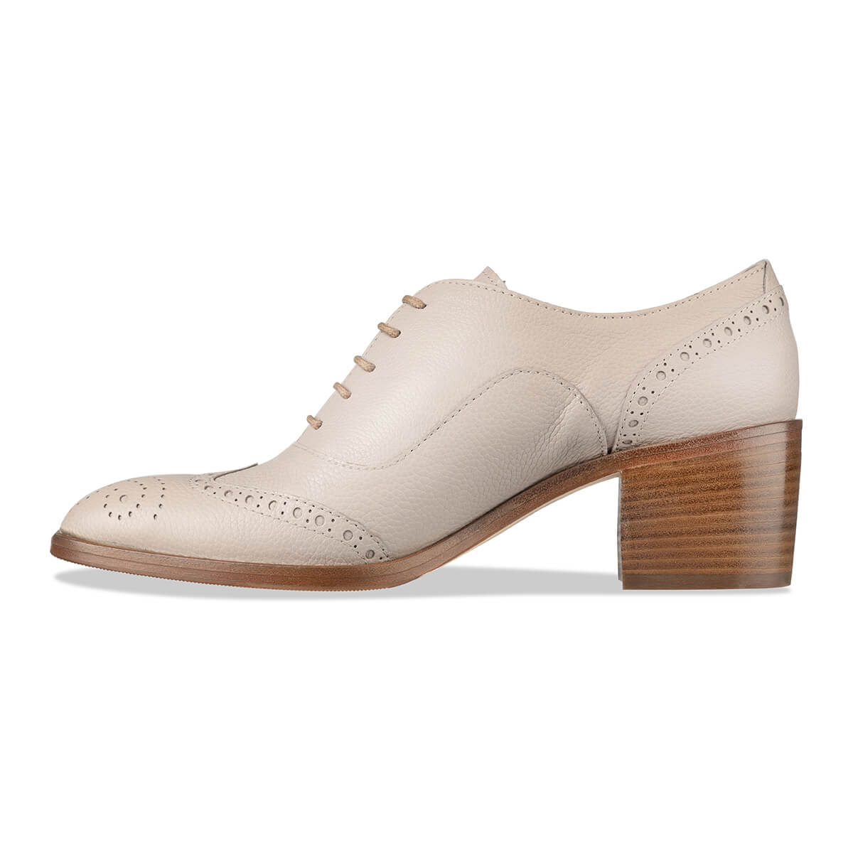 Pantone women's beige leather lace-up heels - Italian Brogues | habbot