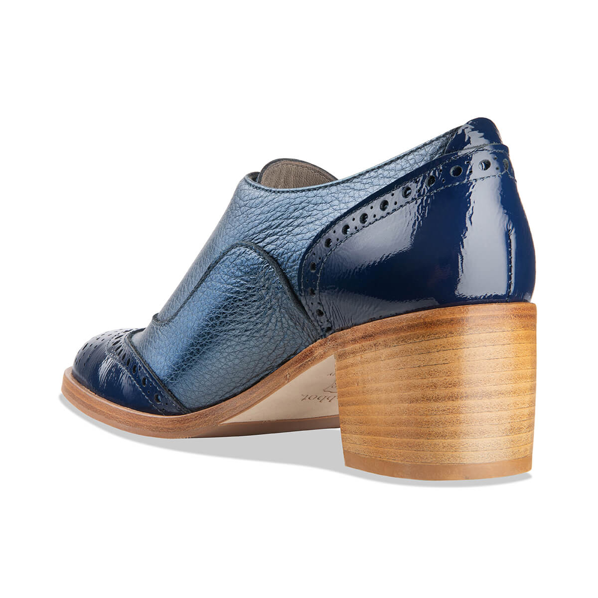 'pantone' women's midnight blue leather lace-up heels - Italian Brogues ...