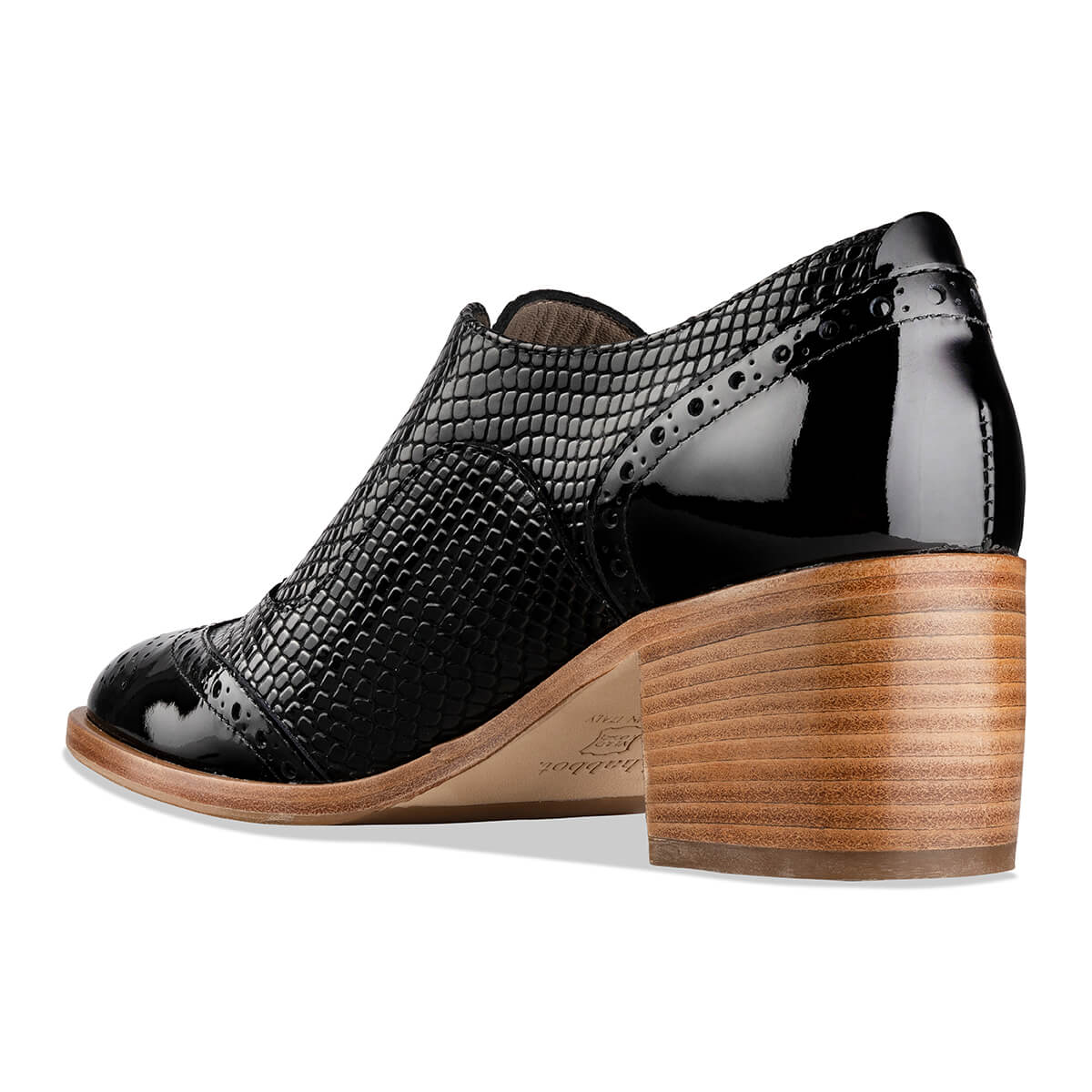 Women's Black Brogues Heels - Italian Leather - 'Pantone' | Habbot – habbot