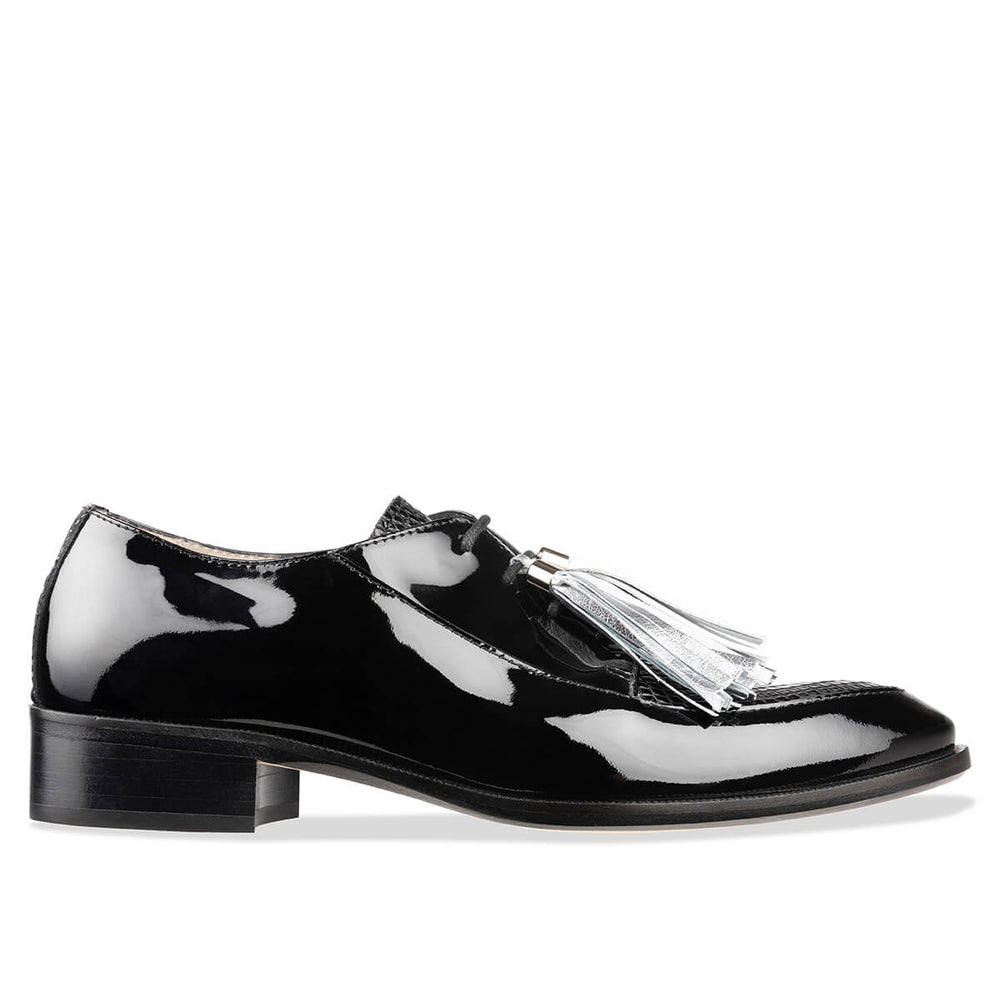 'pantone' women's midnight blue leather lace-up heels - Italian Brogues ...