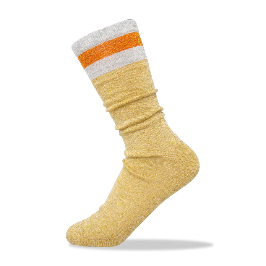 Women's long gold socks - cotton blend - 'sheermagic' | Habbot – habbot