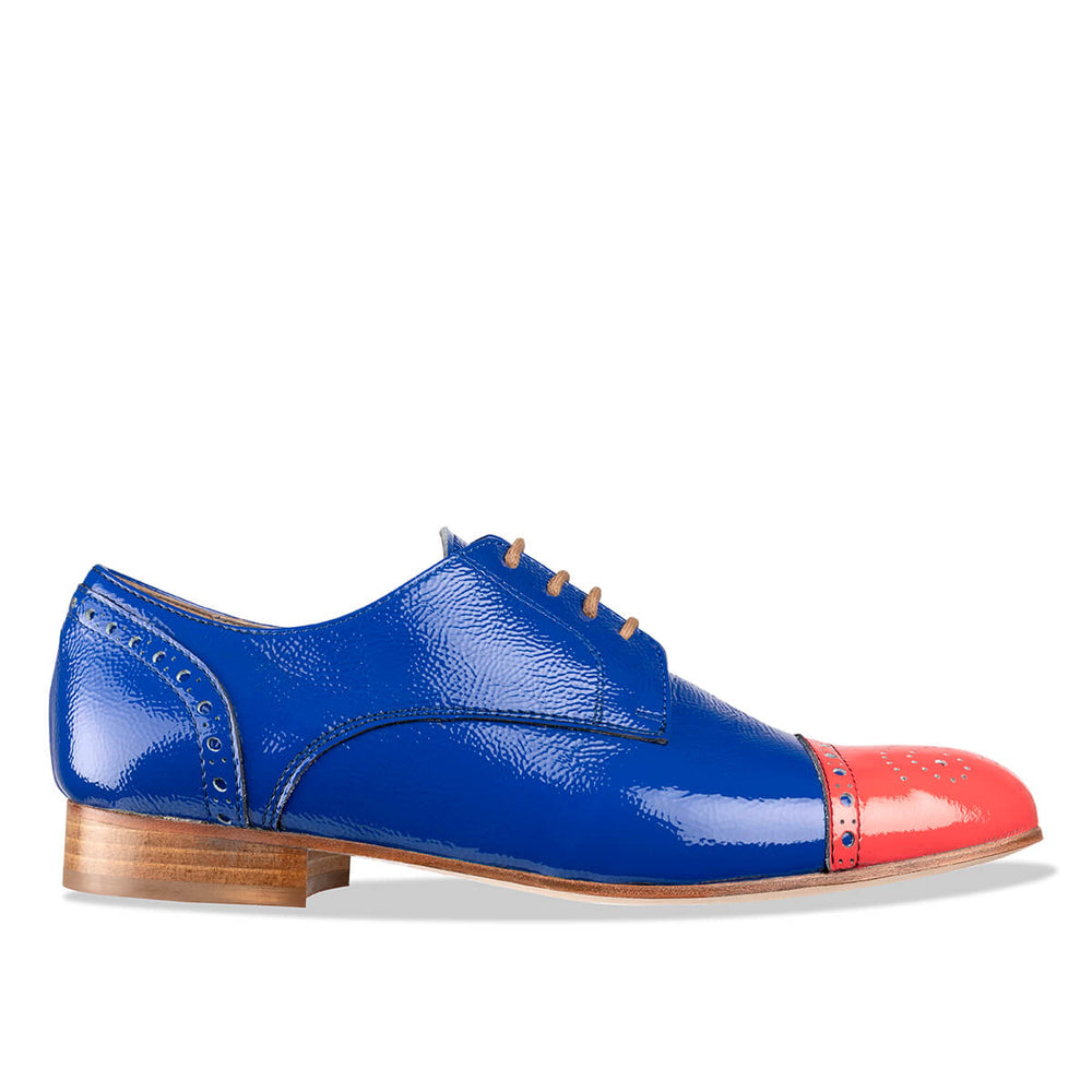 'pantone' women's midnight blue leather lace-up heels - Italian Brogues ...